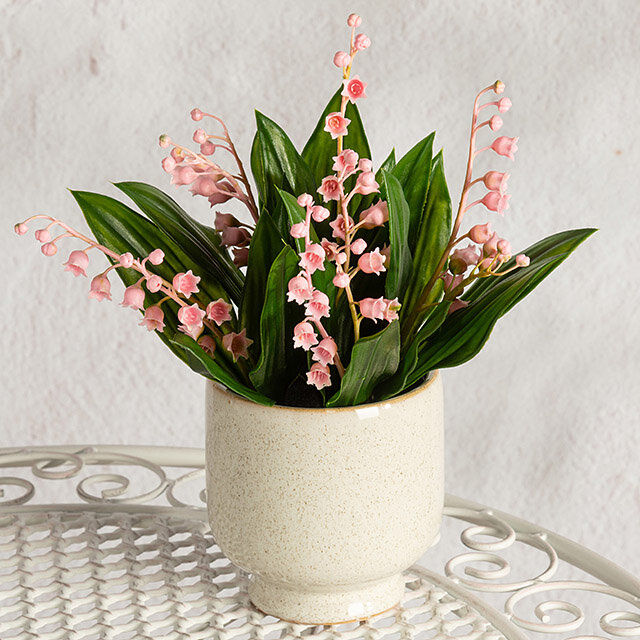 Искусственный цветок в горшке Ландыш - Романтическая Весна 23 см, Summer Deco, 5010090