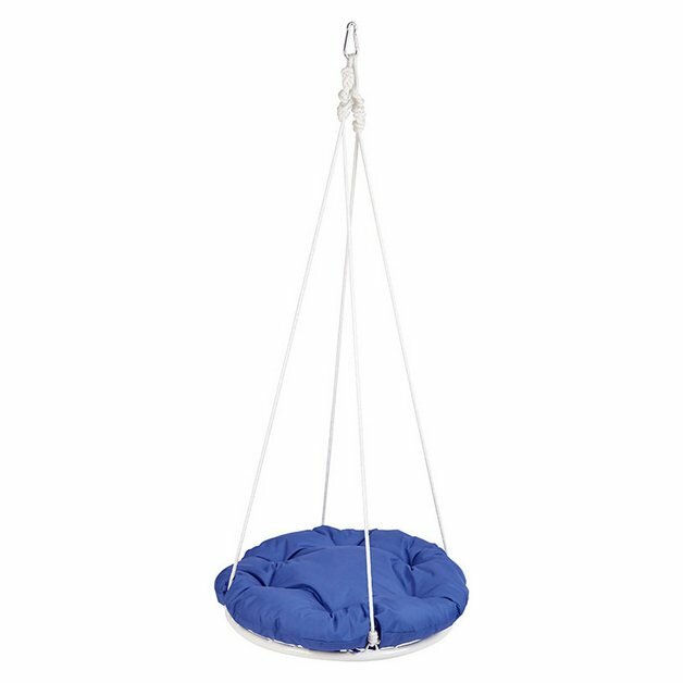 Качели-гнездо Polini kids, с подушкой, белый-синий