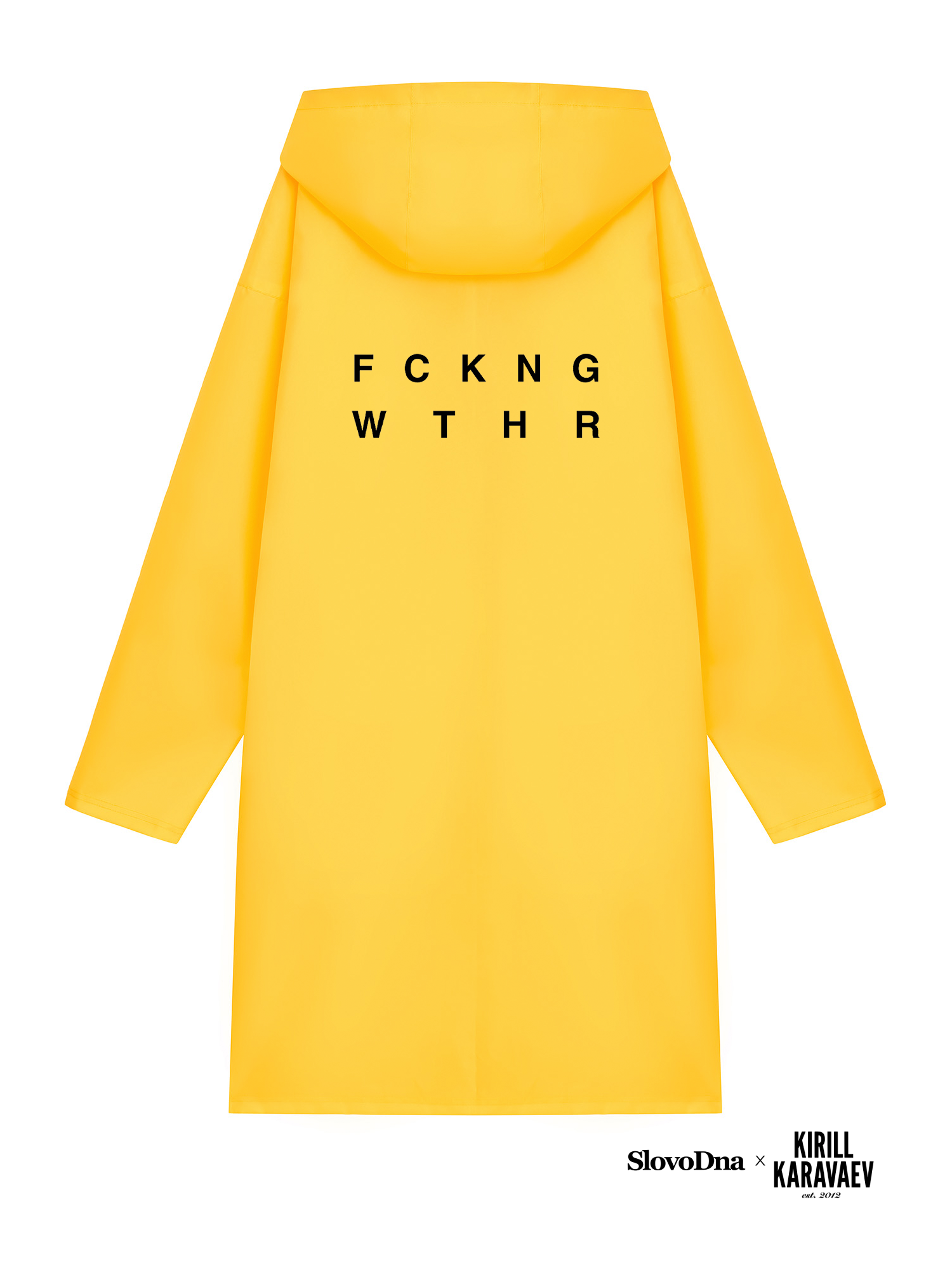 Плащ дождевик с капюшоном, принт - Fckng wthr