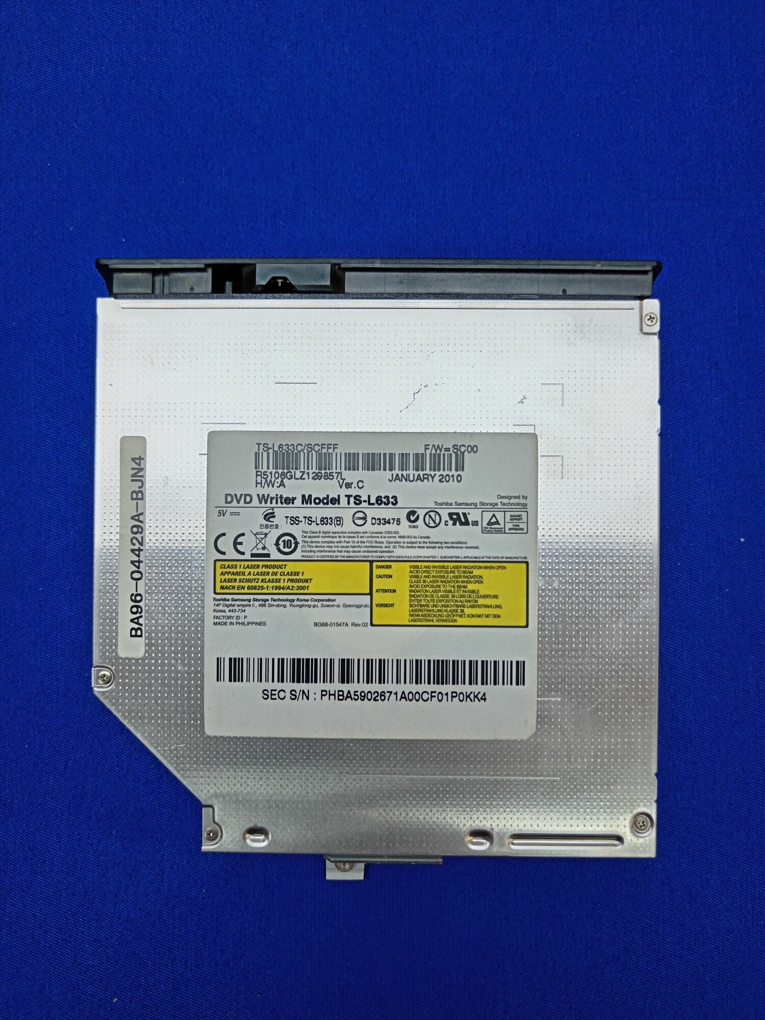 BA96-04429A Sata DVD RW TS-L633 BG68-01547A Rev.02 TS-L633C/SCFFF для R425 Np-R425-Js02Ru Ноутбук Samsung Привод дисков арт. 13724