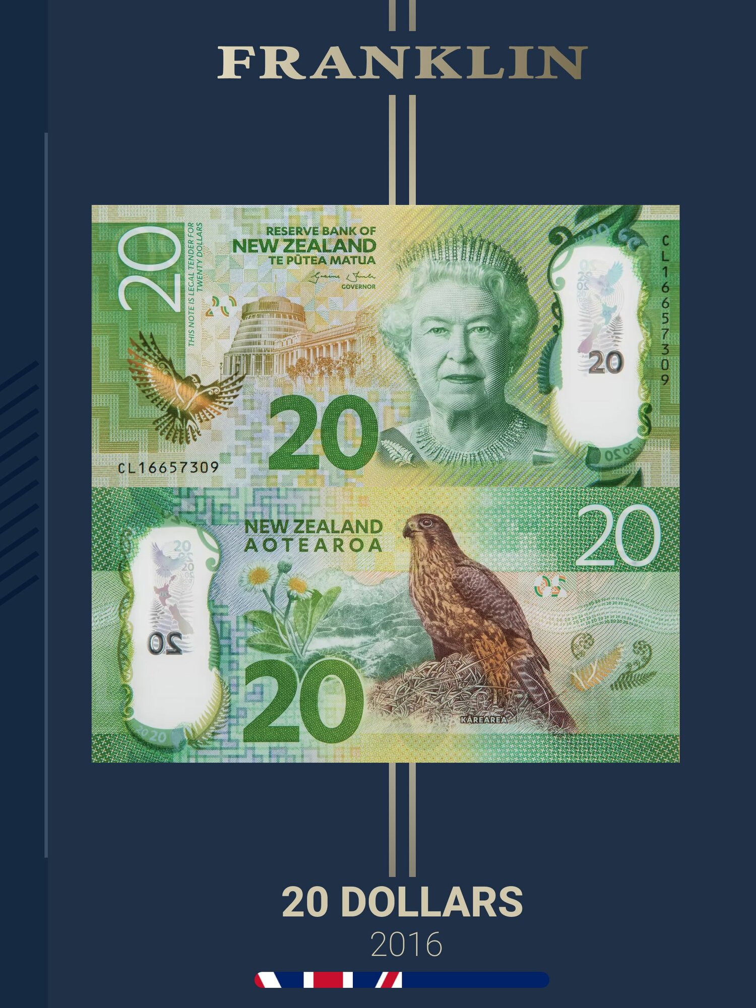Банкнота Новая Зеландия 20 долларов 2016 год Uncirculated (UNC) Pick 193