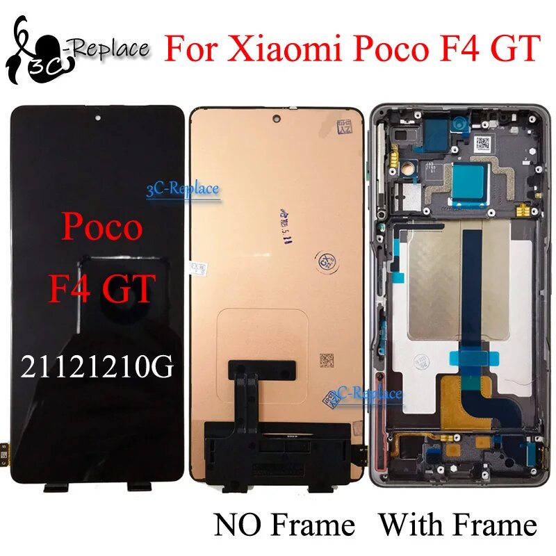 AMOLED / TFT Черный 6,67 дюйма для Xiaomi Poco F4 GT 21121210 G ЖК-дисплей с цифровым преобразователем сенсорного экрана в сборе / с рамкой