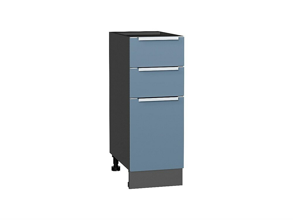 VVT Шкаф нижний с 3-мя ящиками Фьюжн Graphite, Silky Blue, 300