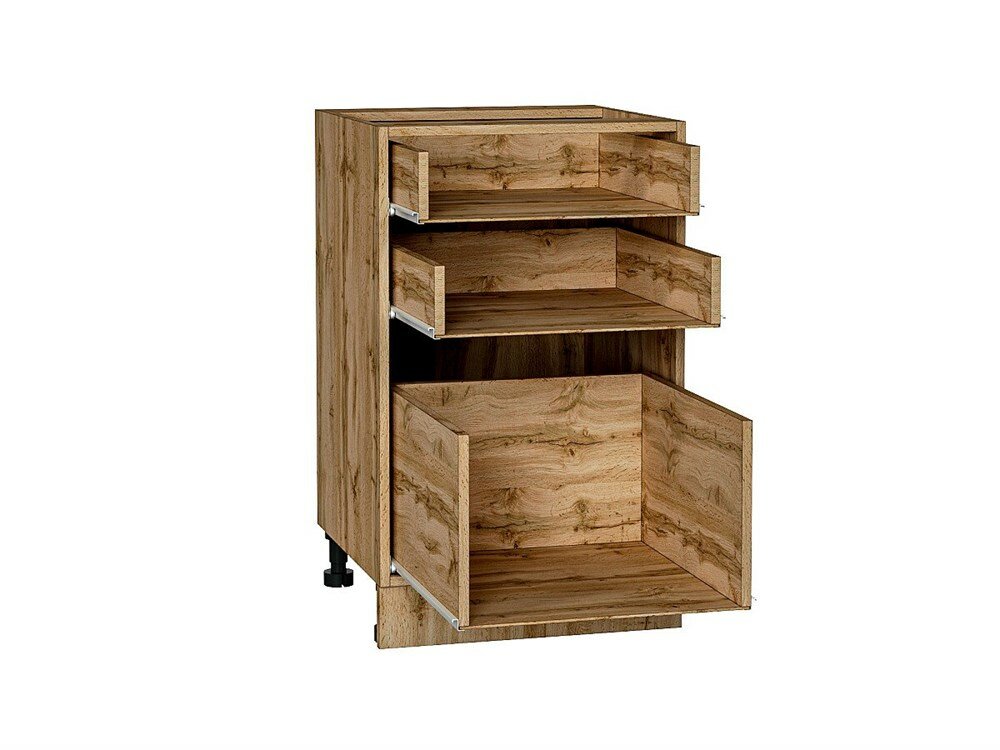 VVT Каркас нижнего шкафа с 3-мя ящиками Н 503 Дуб Вотан, ЛДСП , Дуб Вотан, 816*500*462