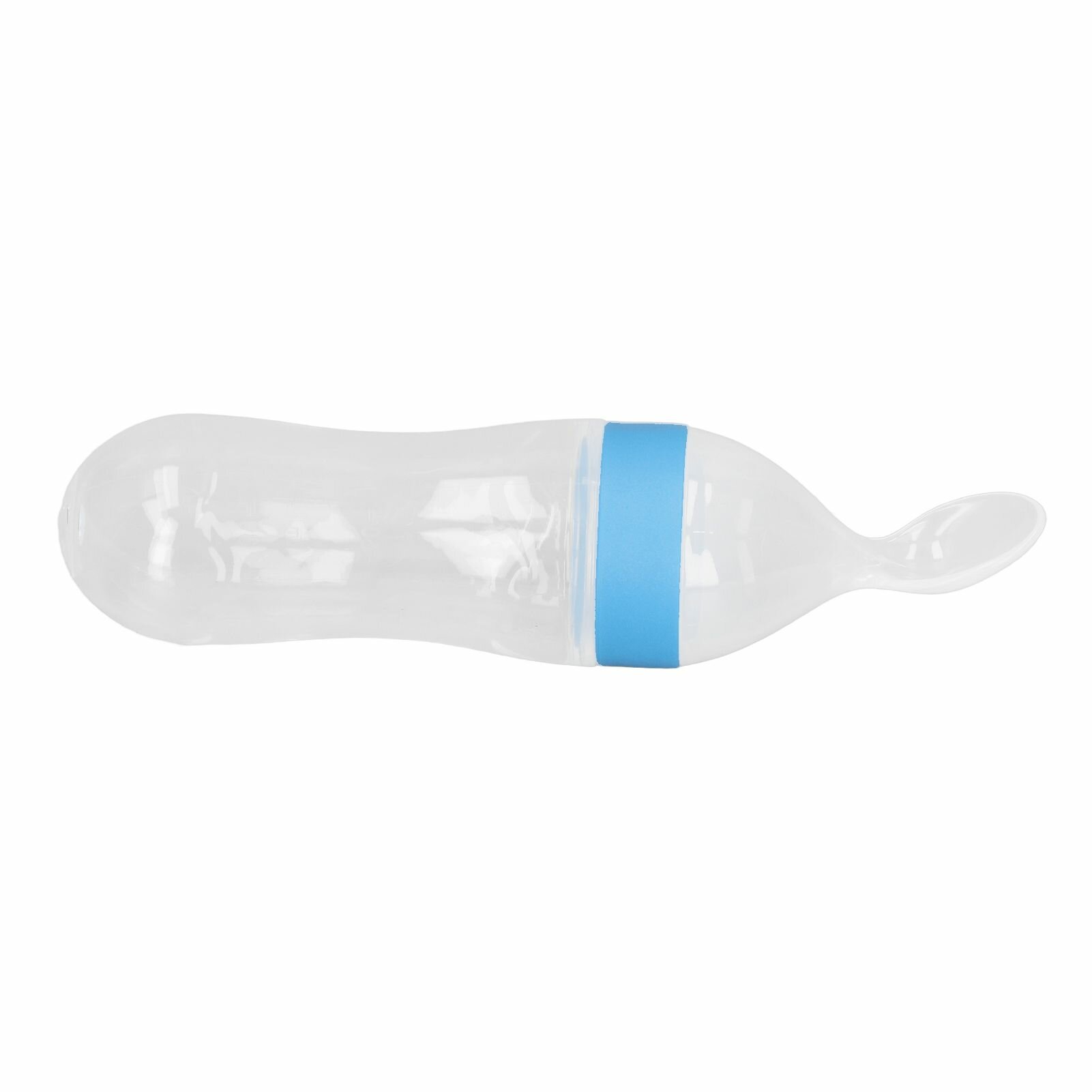 Детская бутылочная ложка. Удобная и практичная. Кремниевый материал. Легкий вес. Портативный. Тип экструзии. Синий цвет