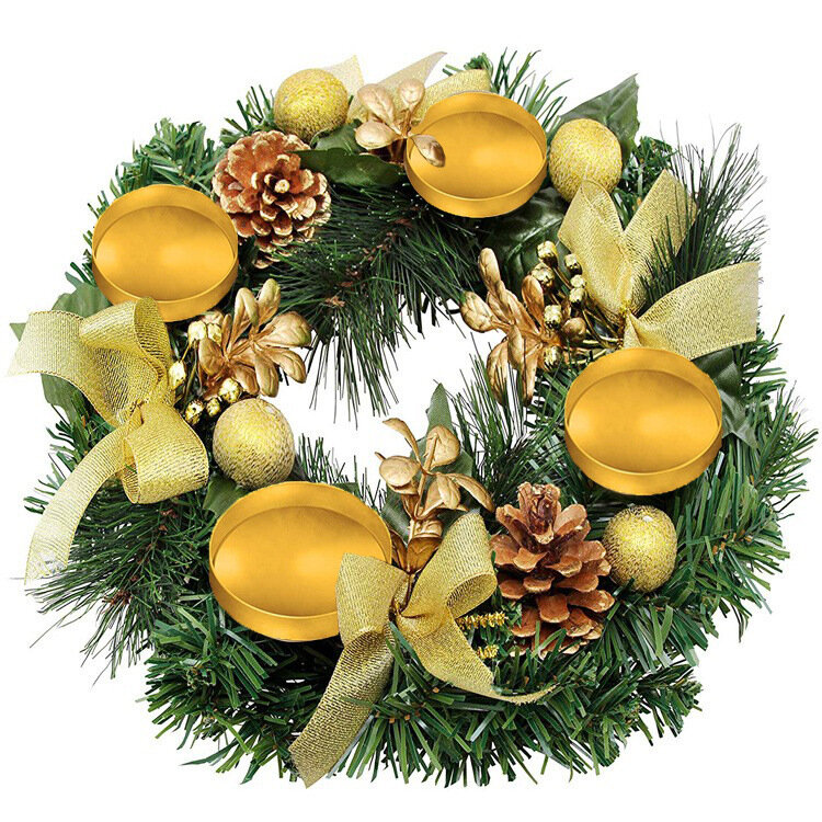 Рождественский приложение венки 12-дюймовый приложение кольцо подсвечника искусственное рождественское венок с лентой лентой для Advent Center.