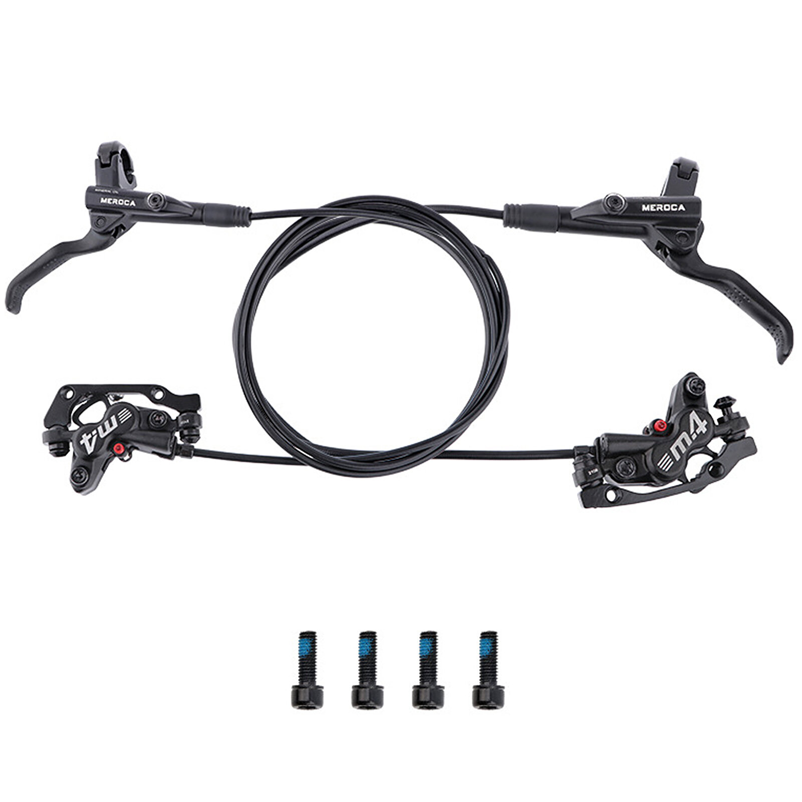 Гидравлический дисковый тормоз для горного велосипеда, передний и задний суппорт с 4 гидравлическими поршнями и двухсторонней тормозной системой, 22,2 мм, комплект тормозных рычагов для левого и правого колеса.