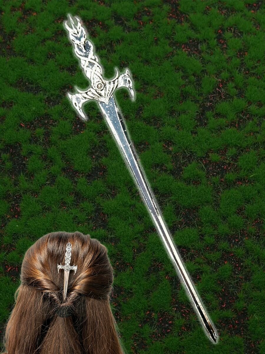 Японская заколка для волос Меч Славянский оберег Жар - птица