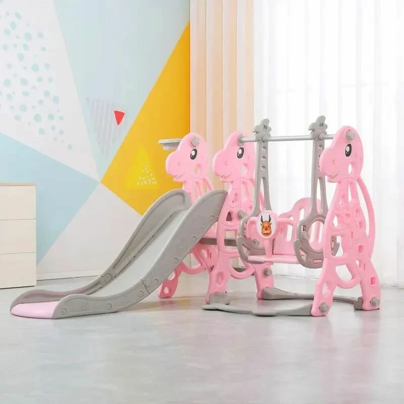 Горка детская, от 1 до 6 лет, нагрузка до 30 кг, ПВХ-пленка, розовая