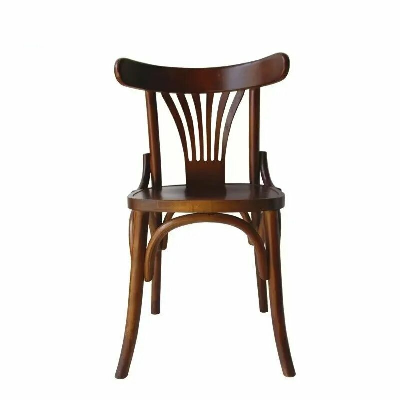 Венский стул, дерево, без подлокотников, жёсткое сиденье, темно-коричневый.