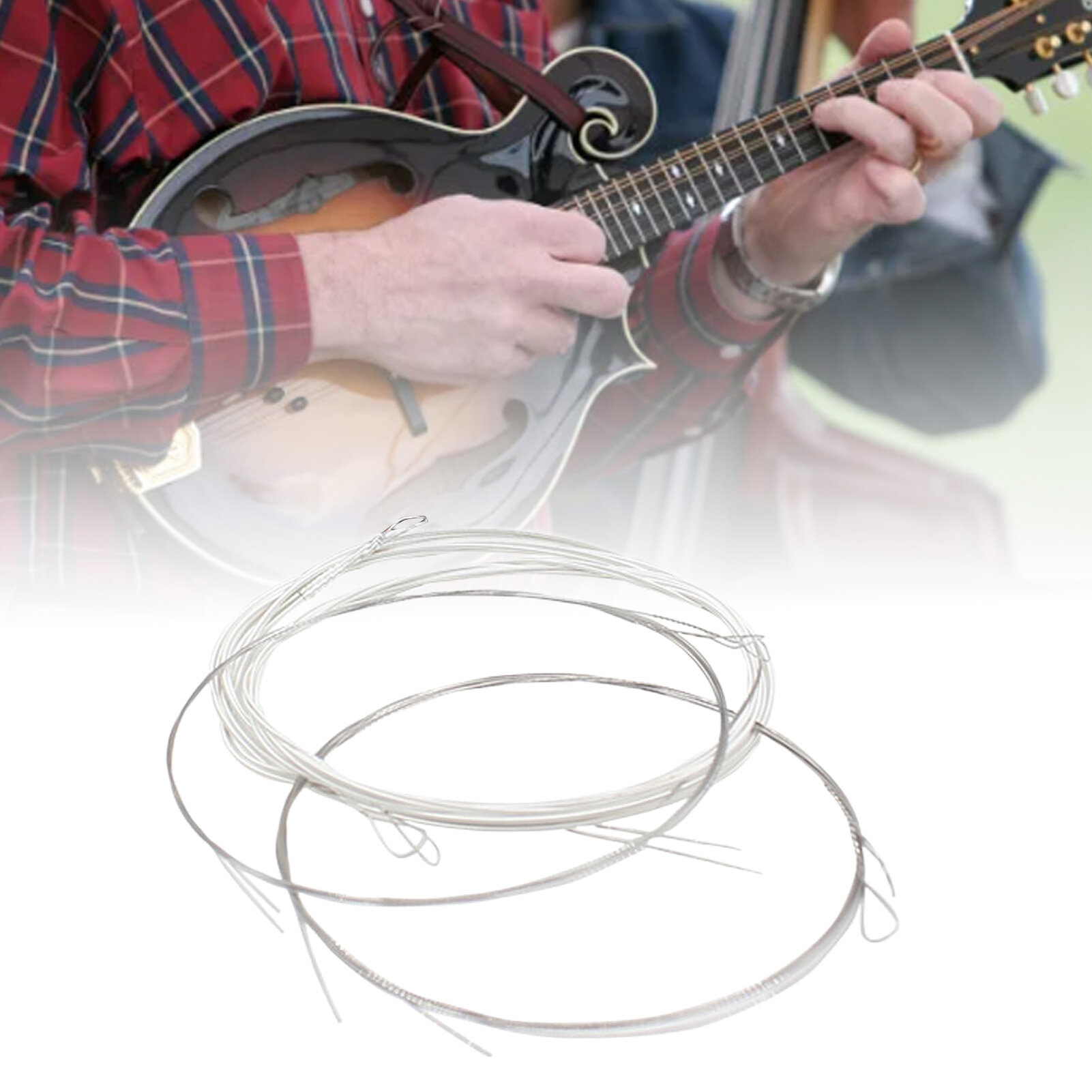 8 шт Струны для мандолины из серебренно-пластированного медного сплава Набор струн для мандолины