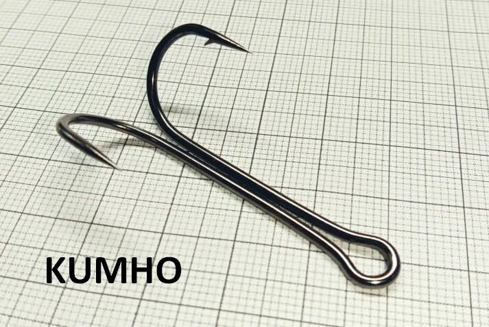Крючки рыболовные двойные № 1/0, KUMHO (Корея) в пластиковой коробке 10шт.