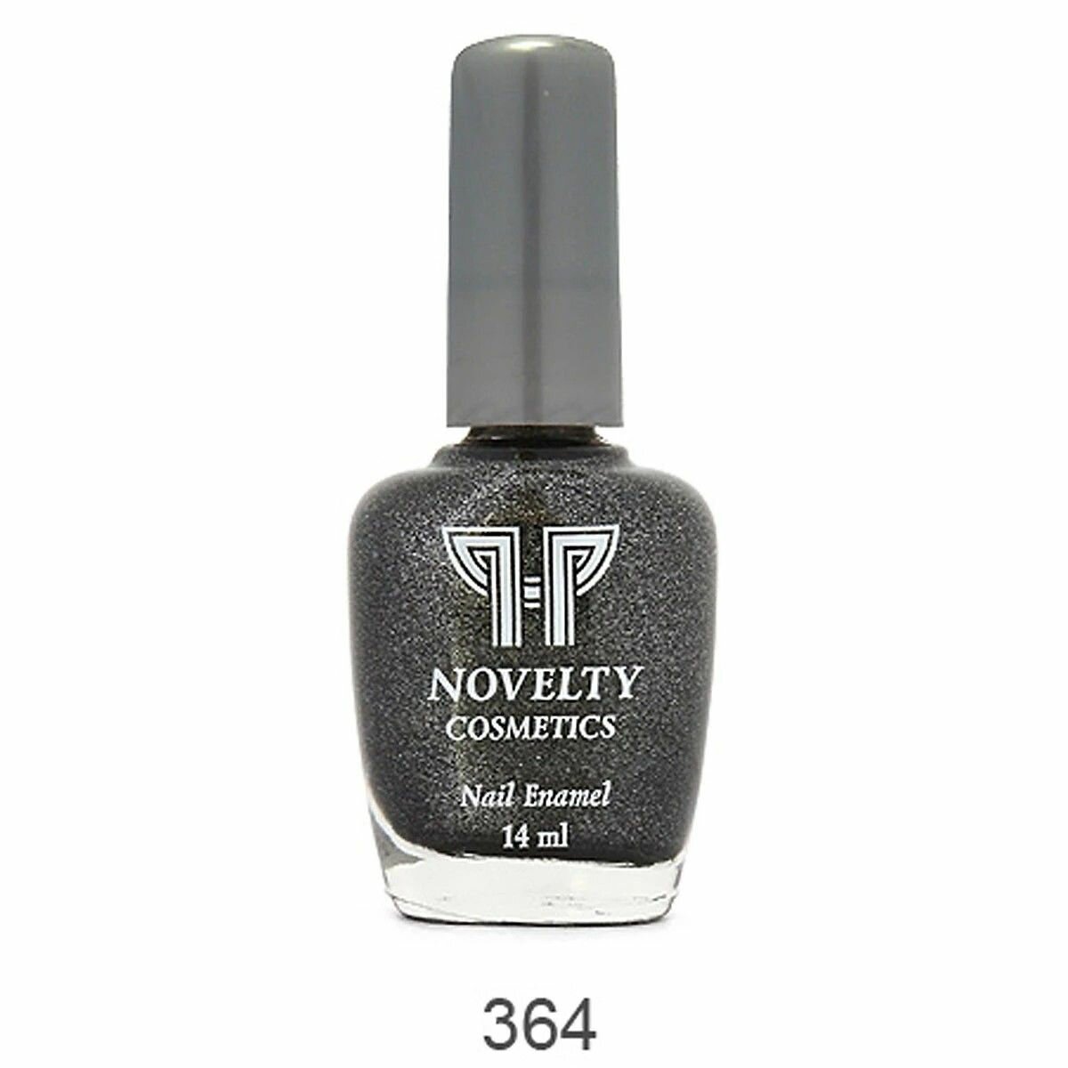 Лак для ногтей NOVELTY тон 364 чёрный с серебристыми блестками, 14 мл