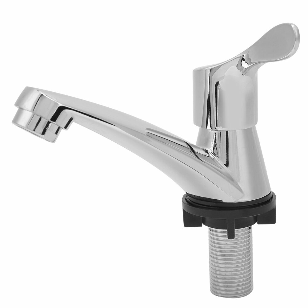 Кран для раковины в ванной комнате быстрого открывания с одним ручком для дома, G1/2 дюйм, материал корпуса цинковый сплав, материал ручки цинковый сплав, материал кардана латунь, цвет как на картинке, вес approx.257g/9.1oz, 1 шт.