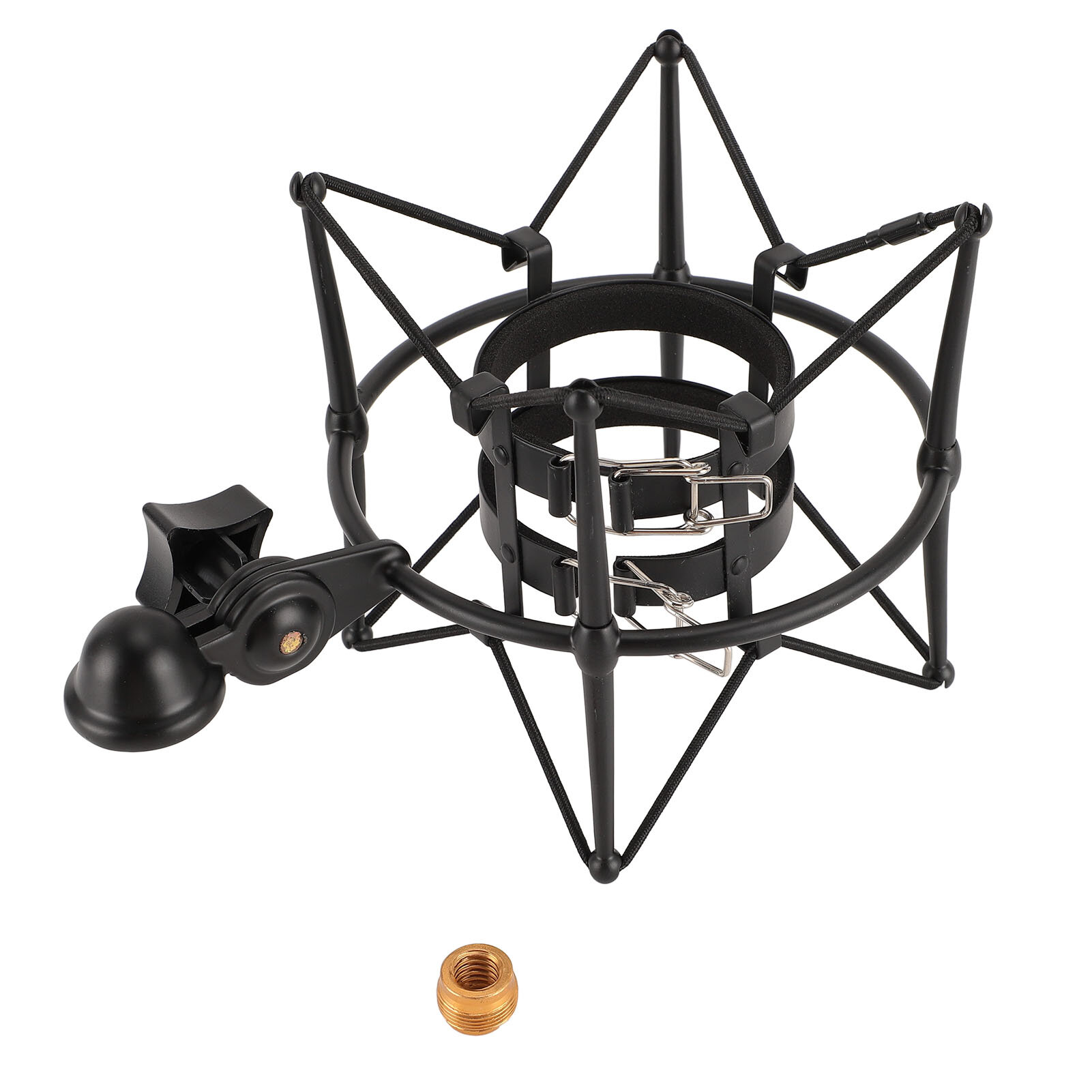 Микрофоны ударный крепление высотой 60 мм изоляция микрофон держатель зажима Mount Mic Anti -Vibration Shock Mount для трансляции студии записи Black