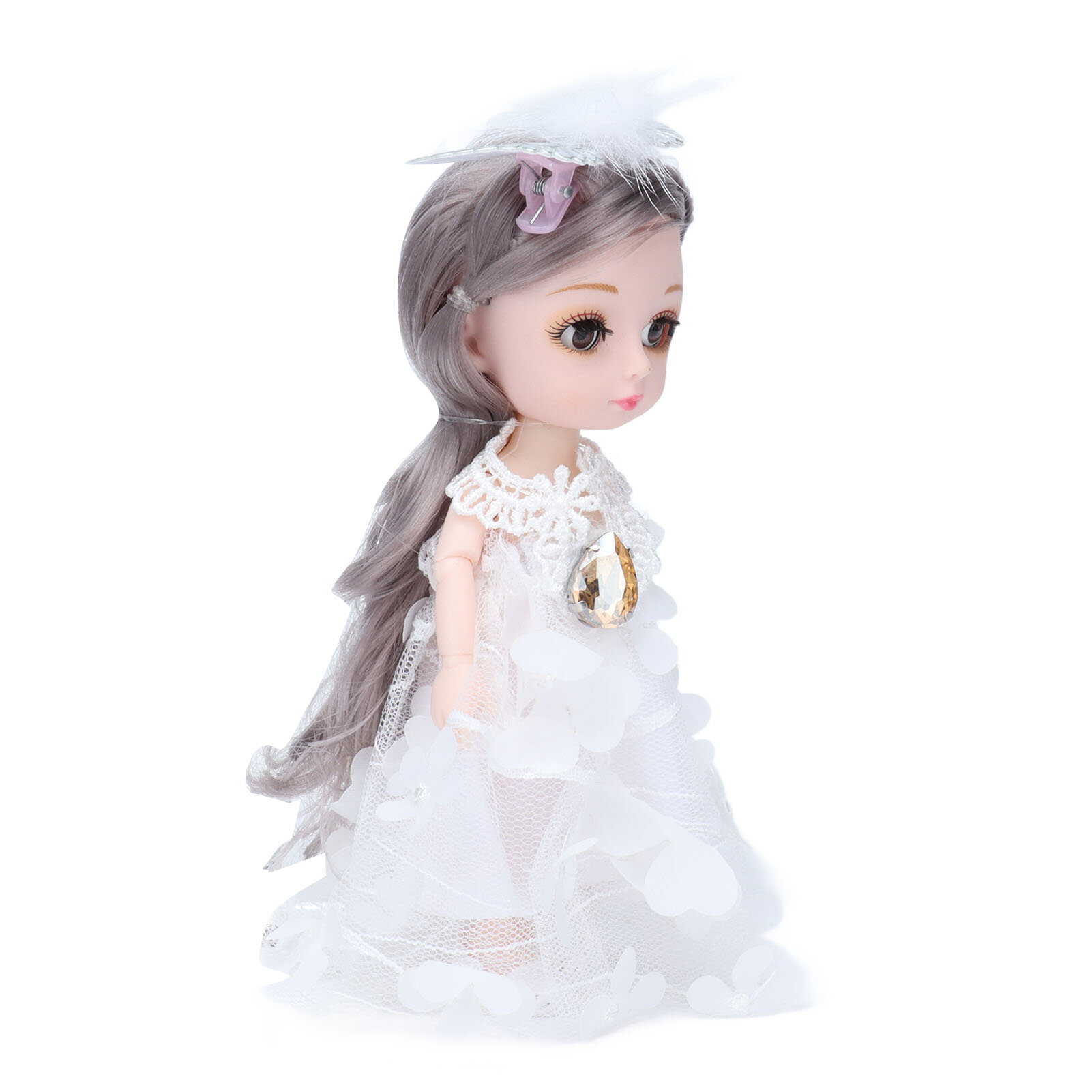 Куклы для детей 6.7 дюймов с подвижными суставами, одежда, обувь, материал ПВХ и ткань, высота 17 см, модель ASM8701-13, для девочек 3+ лет, волосы случайного цвета, набор вCLUDES 1 кукла