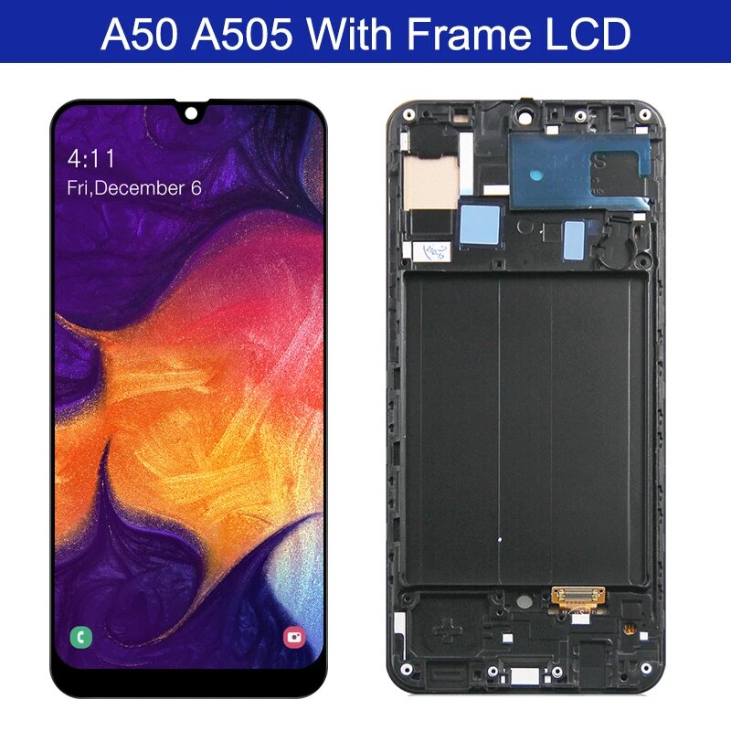 Для SAMSUNG GALAXY A10 A105 A20 A205 A20S A207 A30 A305 A30S A307 A50 A505 A70 A50 TFT With Frame