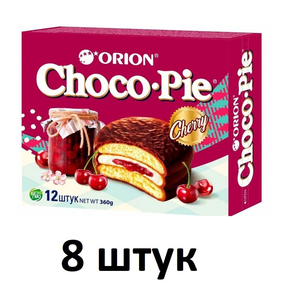 Choco Pie Печенье, Вишня, 12 шт, 360 гр - 8 штук