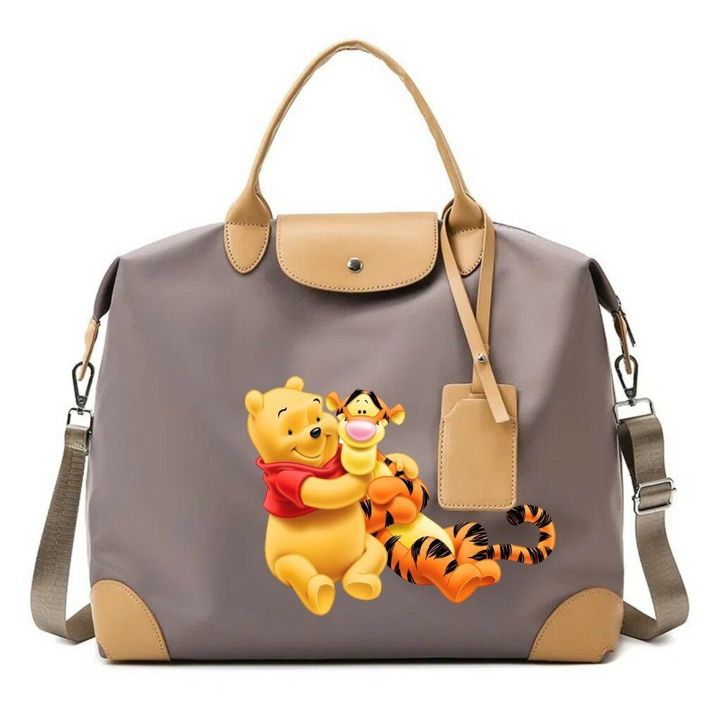 Горячая продажа больших возможностей Winnie Bear Cartoon Canvas Сумка для женской оксфордской сумки для хранения ткани.