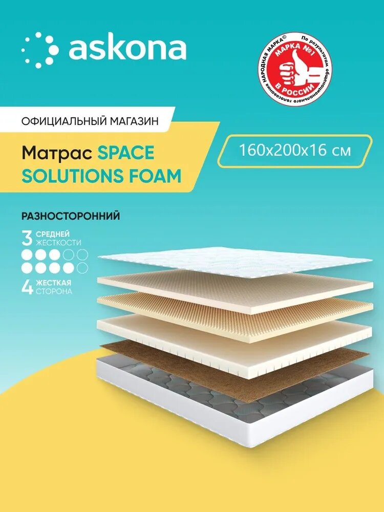 Матрас анатомический Askona (Аскона) Space Solutions Foam 160х200