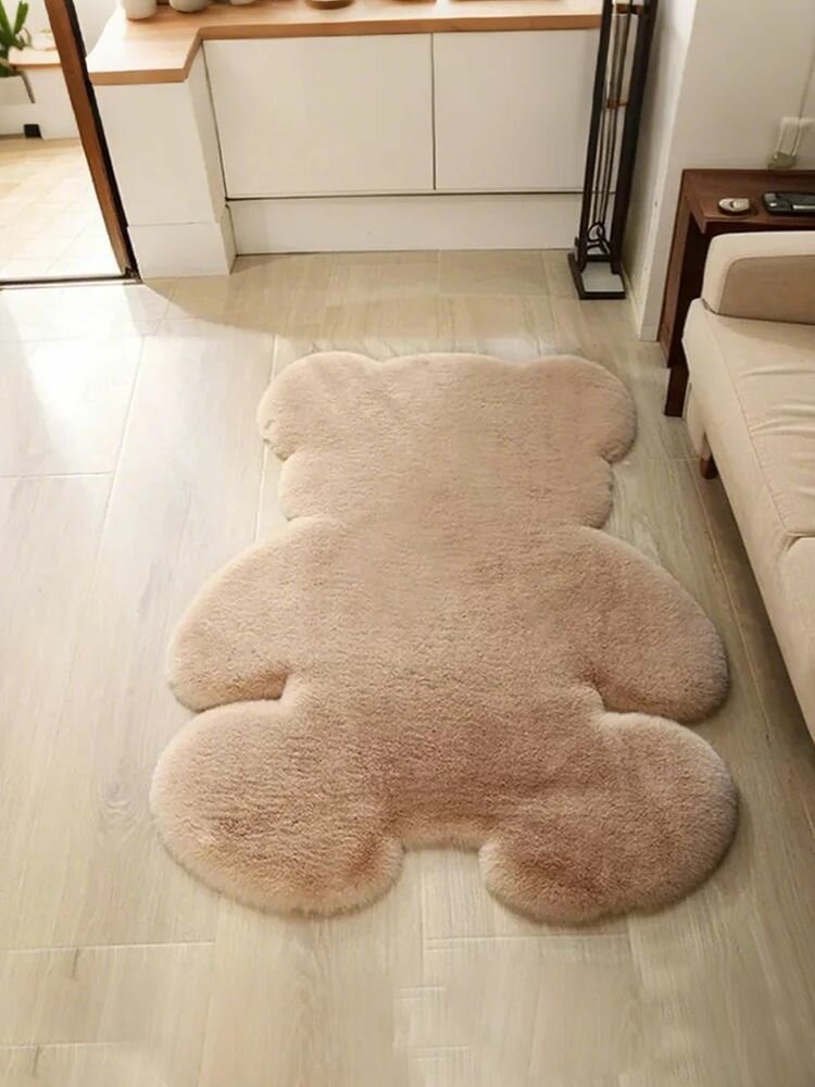 Ковер в форме медведя, мягкий материал из искусственного меха кролика, приятный на ощупь, может быть использован для украшения спальни гостиной детской комнаты 45x60CM