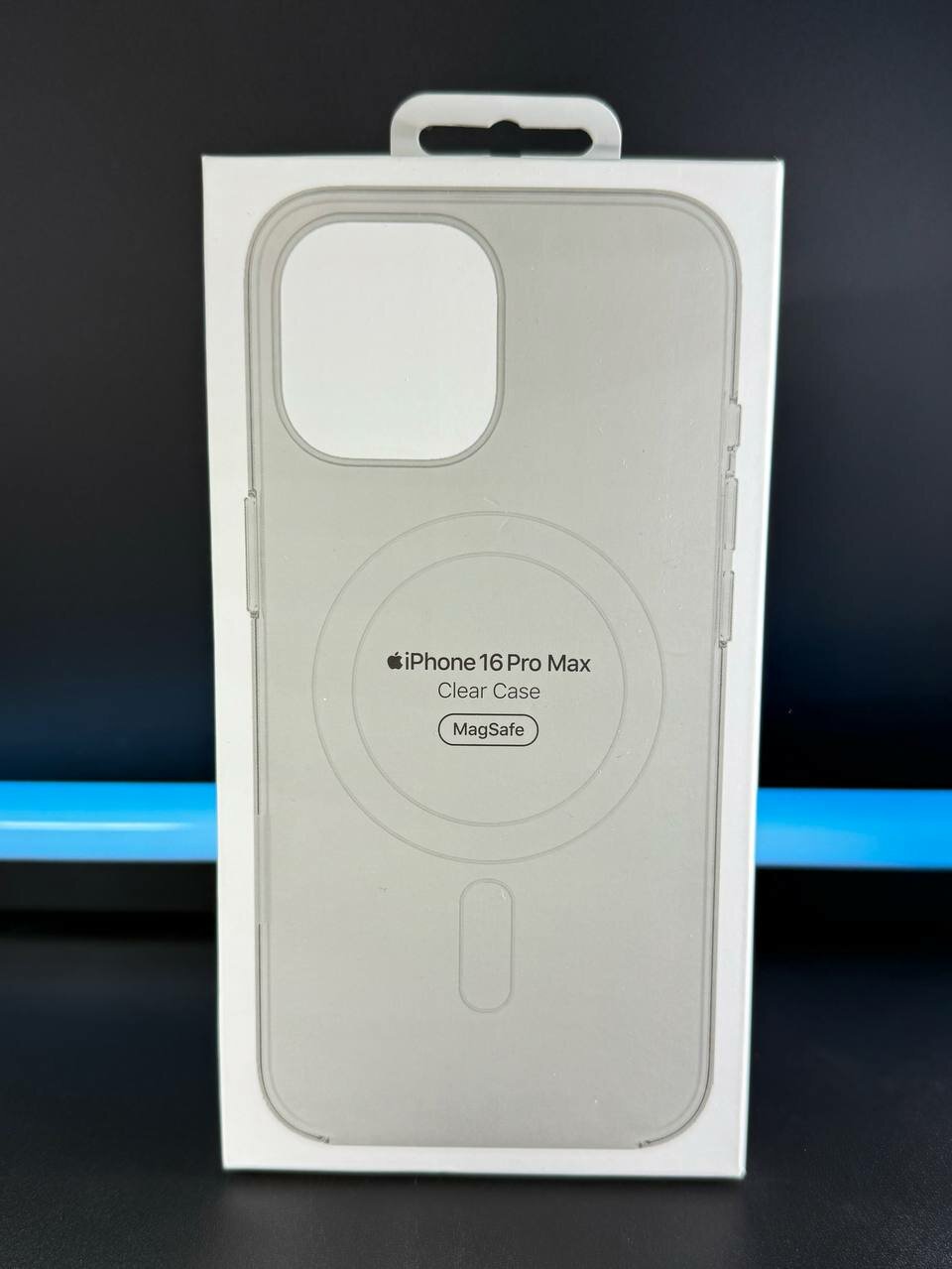 Чехол Clear Case магнитный для 16 Pro Max прозрачный чёрный с анимацией NFC