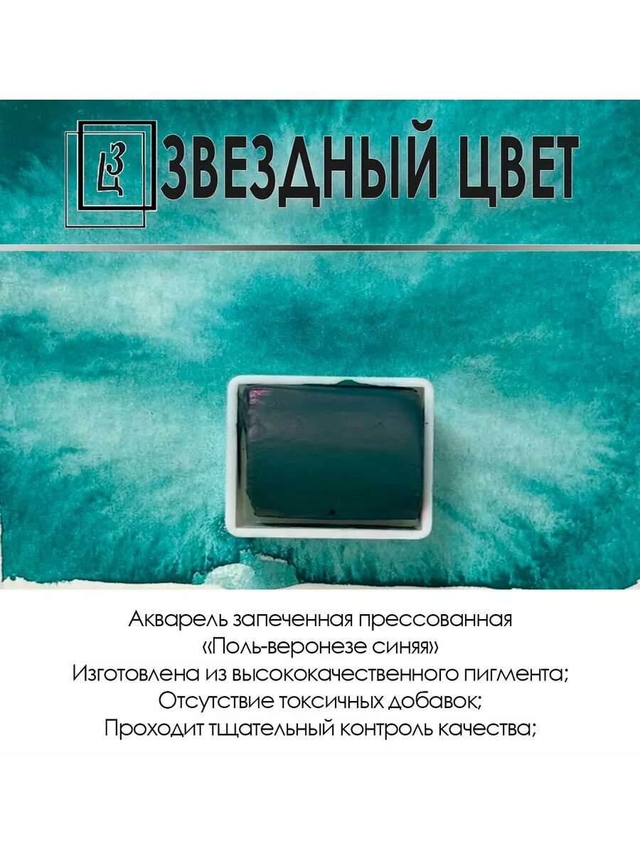 Акварель поль-веронезе синяя запеченная полукювета 2 мл
