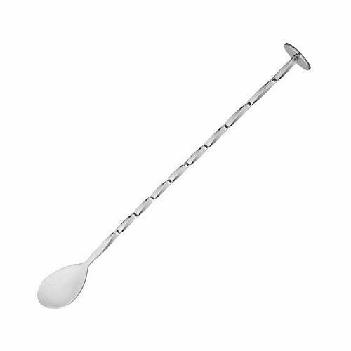 Ложка барная "Пробар" с мадлером, сталь нерж, длина 260, ширина 25мм, серебрист.