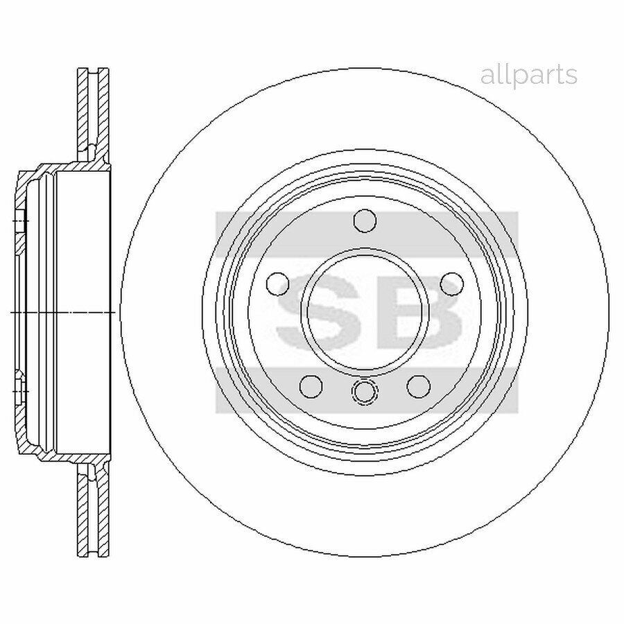 SANGSIN BRAKE SD5219 диск тормозной задний!\ BMW E60/E61 2.0-3.0/2.5D/3.0D M54/M57 03>