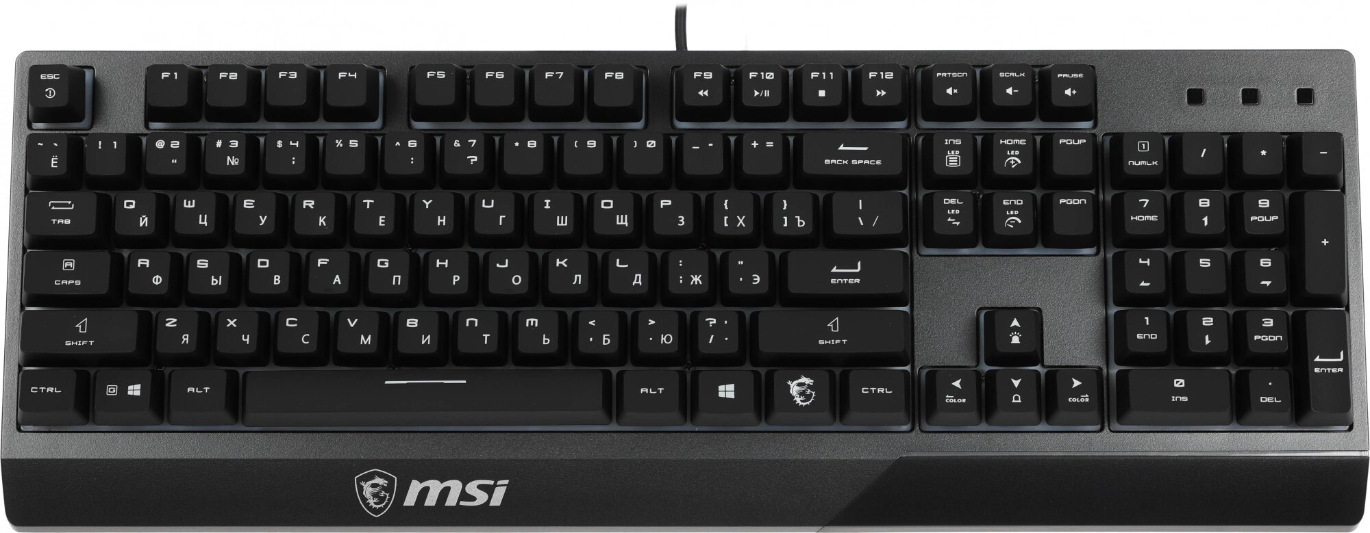 Клавиатура MSI Vigor GK30 RU черный USB for gamer LED (S11-04RU236-CLA)