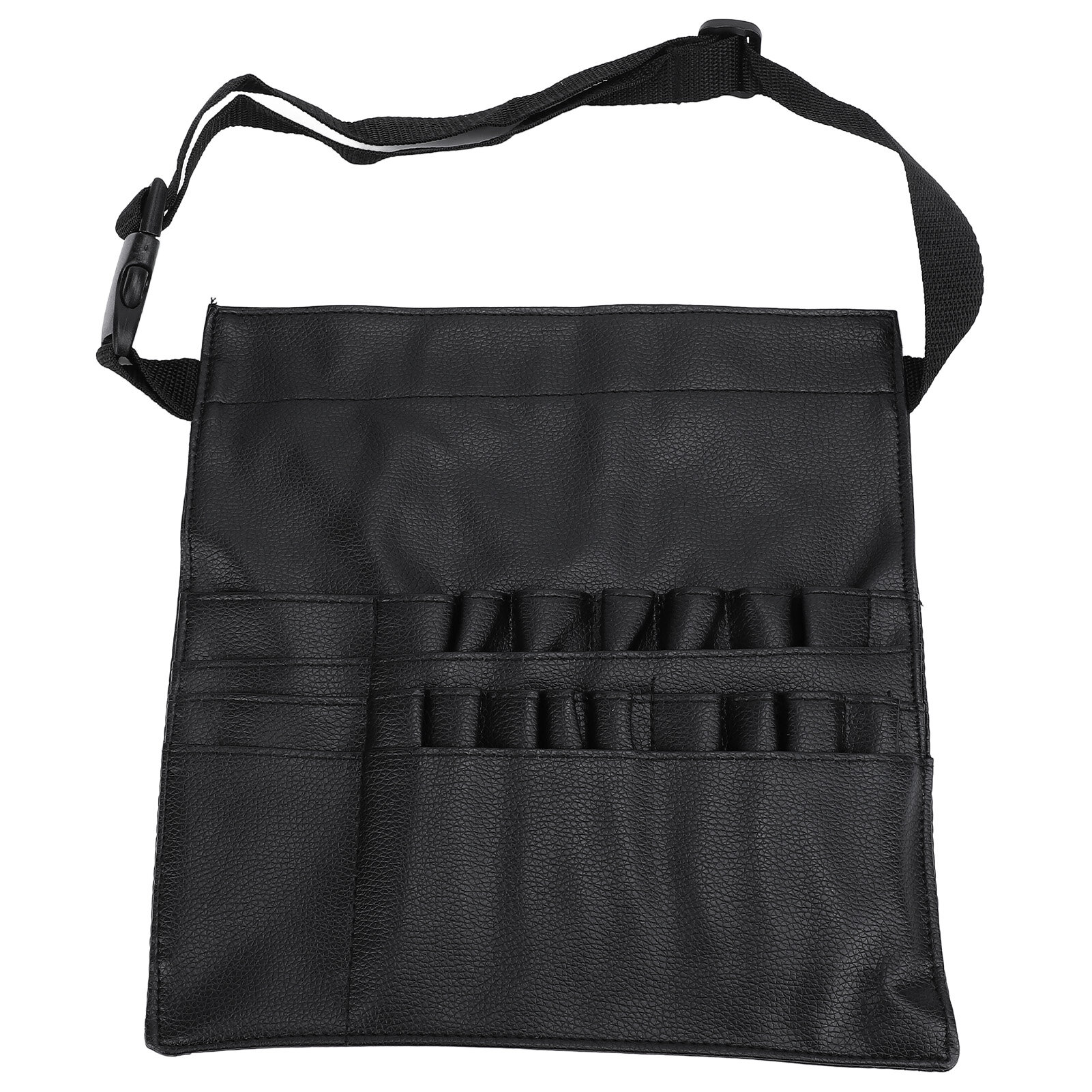Makeup Brush Belt Professional Small Portable Foldable Cosmetic Pouch Tool Storage Bag PU Leather with Artist Strap