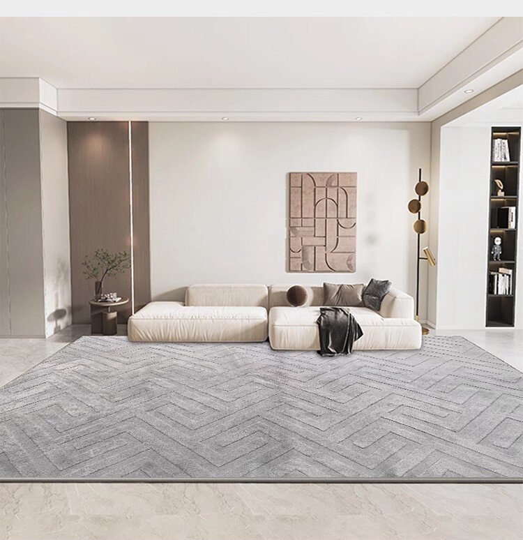 Ковер на пол 140х200 см комнатный, высота ворса8 мм, прямоугольный, основа войлок, Серый