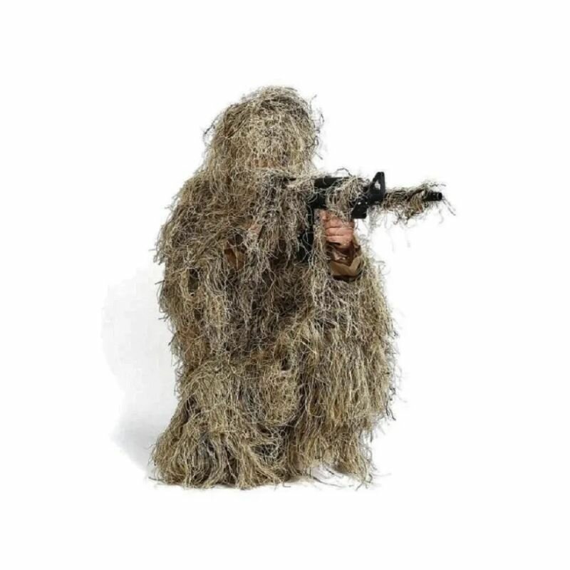 3D маскировочный костюм Леший для охоты и засидки легкий бесшумный с балаклавой и обмоткой на ружье