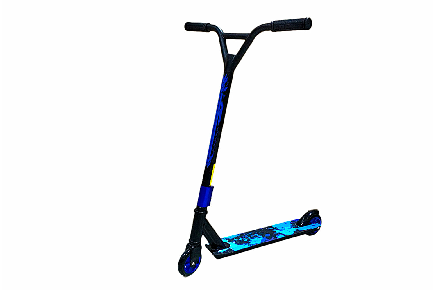 Самокат 2-х колесный трюковой 15735-12 Абстракция синий, дюралевые диски