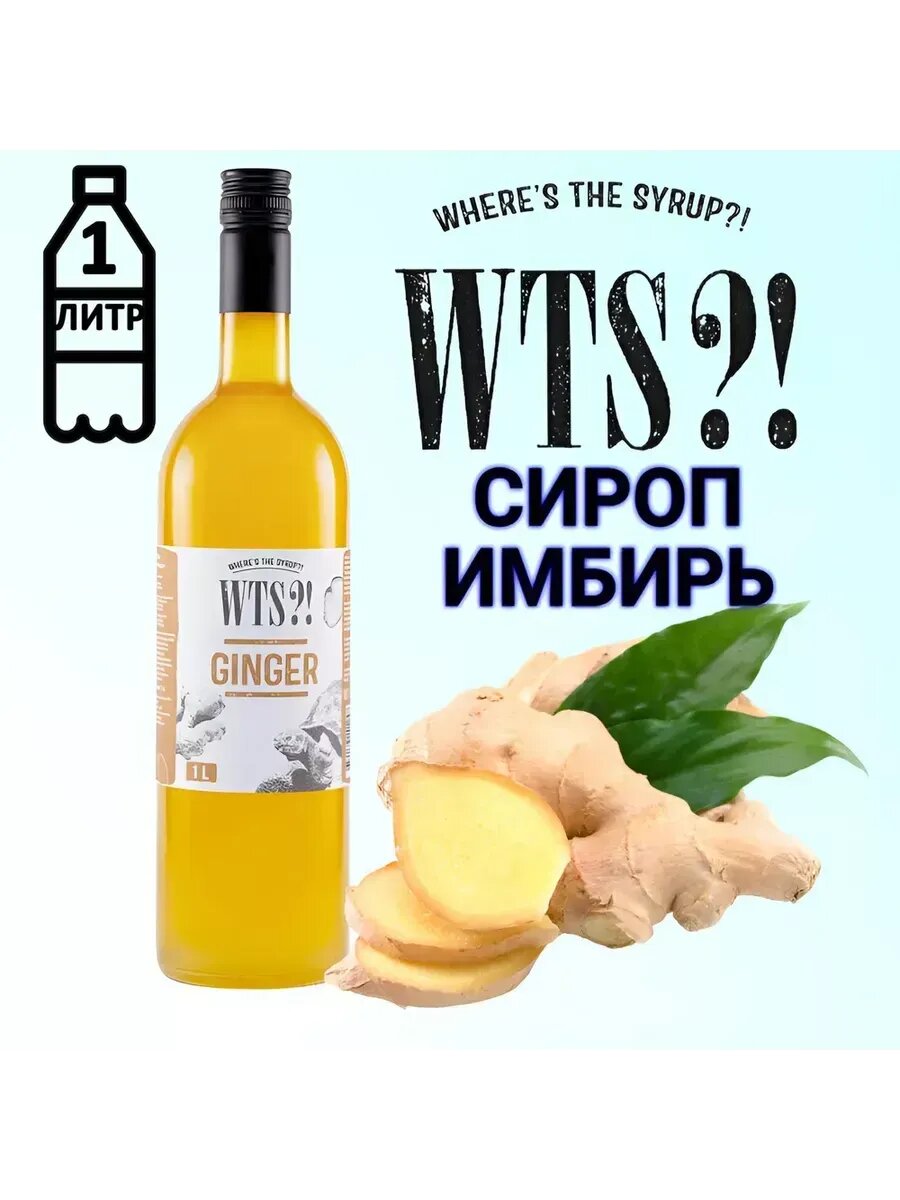 Сироп WTS! Имбирь для кофе, коктейлей, десертов, лимонада и мороженого 1л