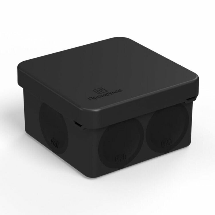 Коробка распределительная 70х70х40 для прямого монтажа двухкомпонентная черная IP 66 Промрукав