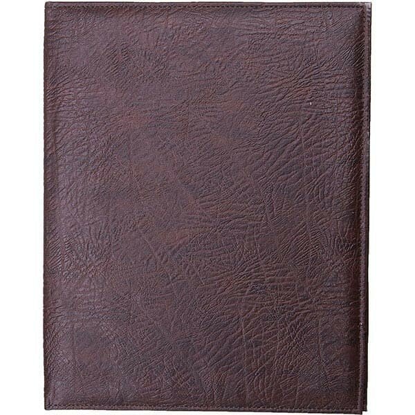 Папка-меню А4 2-х стор. на кольцах кожезам. ; коричнев. (LK)