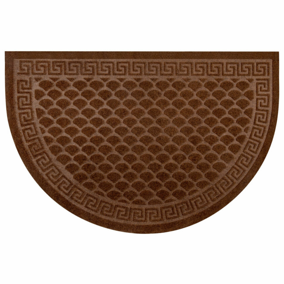 Коврик придверный 60х90 см, венге, грязезащитный, 430 г/м2, полукруг, фактурный чешуйки, любаша, 701053, 701053
