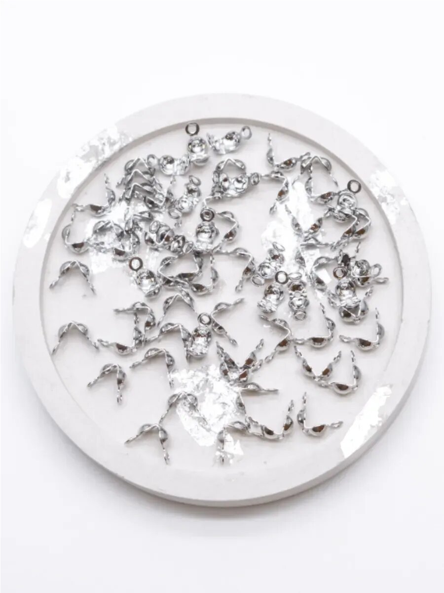 8371/2 Каллоты бижутерная фурнитура серебристая 2 г 20 штук