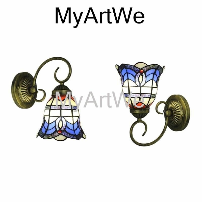 Бра MyArtWe M100W Стеклянный настенный светильник от Тиффани Абажур из цветного стекла