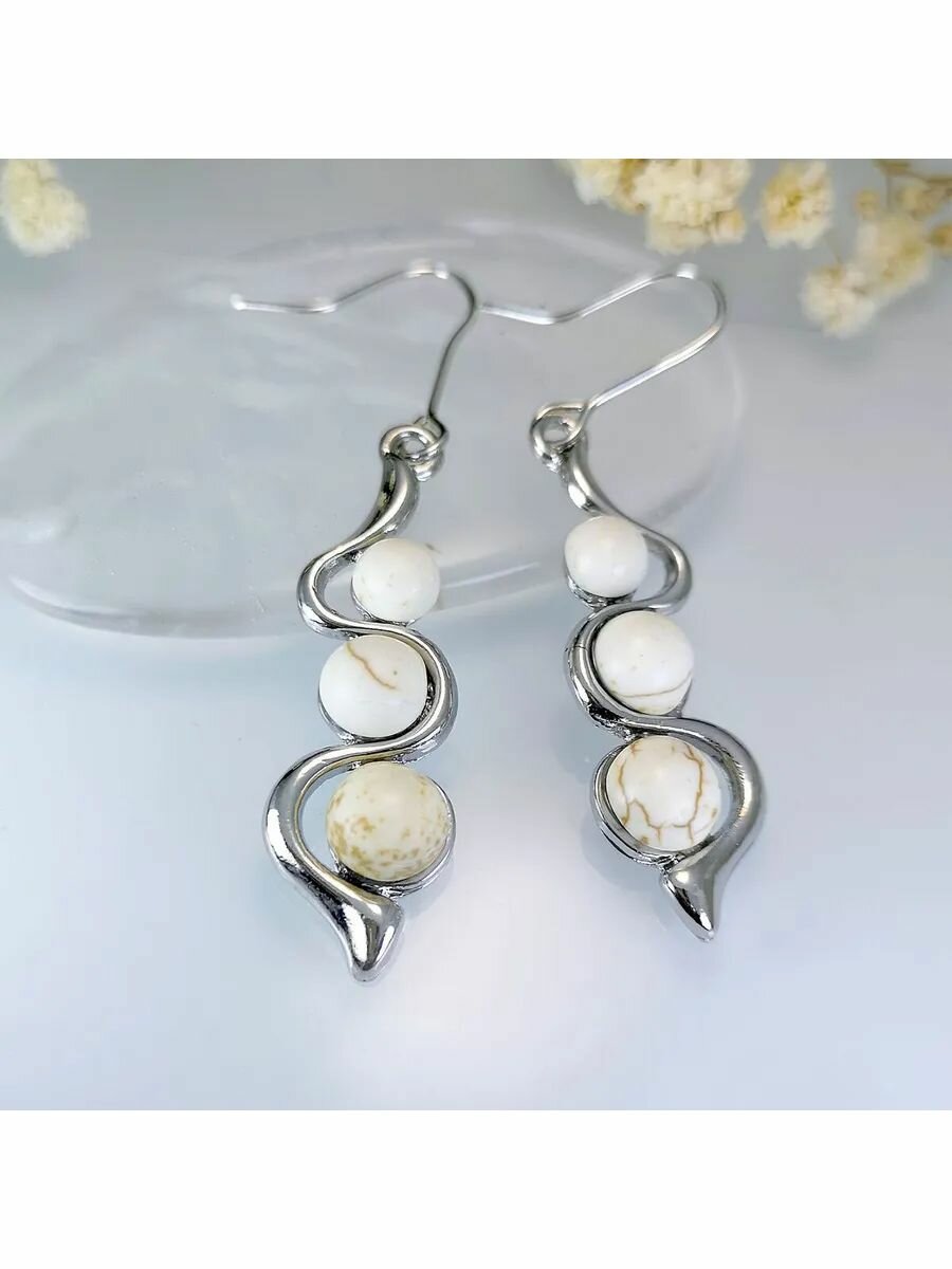 Серьги с подвесками, искусственный камень