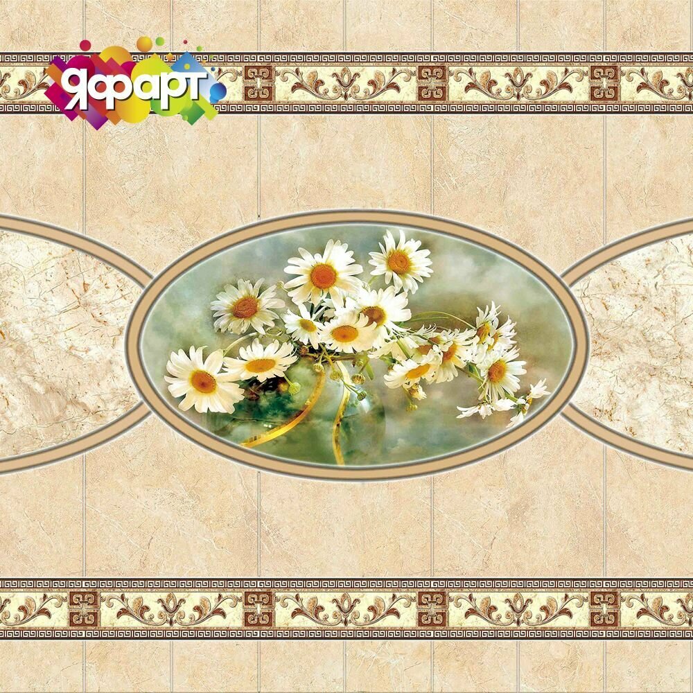 Кухонный фартук на стену "Барышня-крестьянка" 3000x600мм (Декоративная панель с термопереводом)