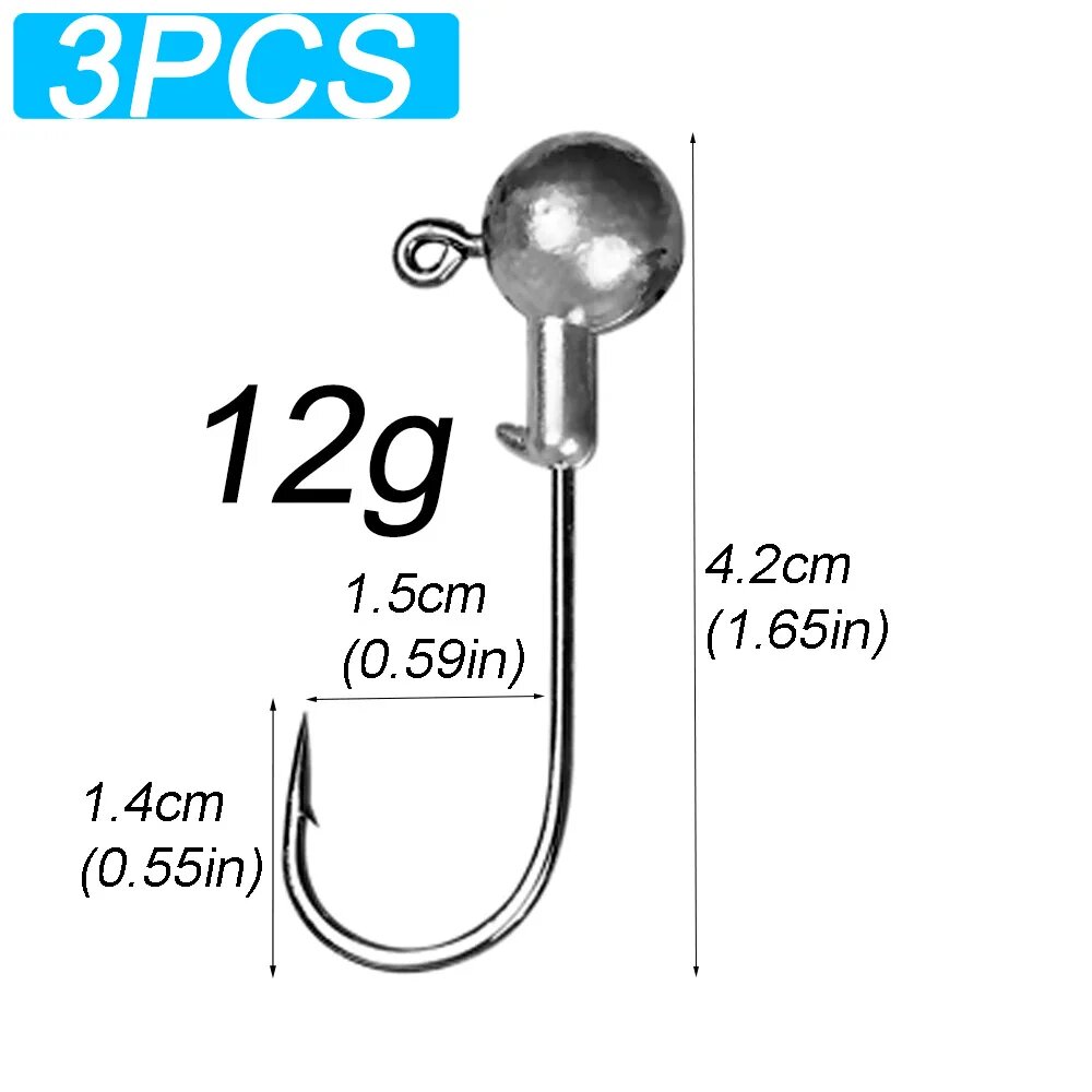 Рыболовные крючки-джиг-головки 12g, 3шт