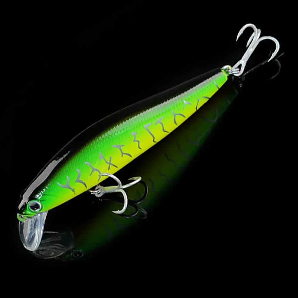 GOBAIT Тонущая блесна Minnow 5г 7г 10г 14г Зеленый, 10g (9cm), E