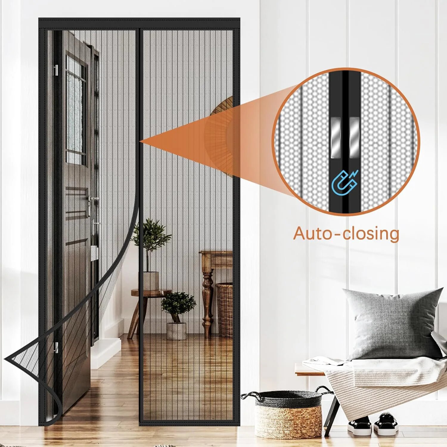 Магнитная москитная сетка Innerhouse для двери, 80x210cm