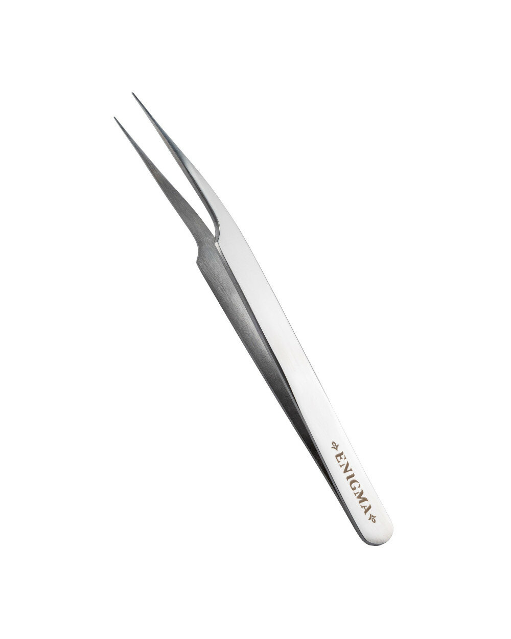 Профессиональный пинцет для наращивания ресниц, прямой с изгибом Enigma (Metalic)