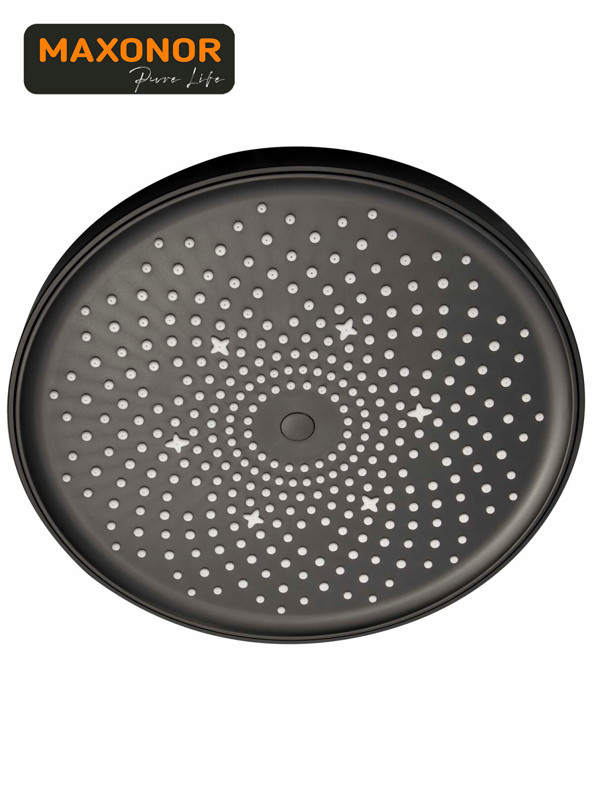 Тропический душ Maxonor PURE LIFE PL107-25-7 Черный матовый Латунь