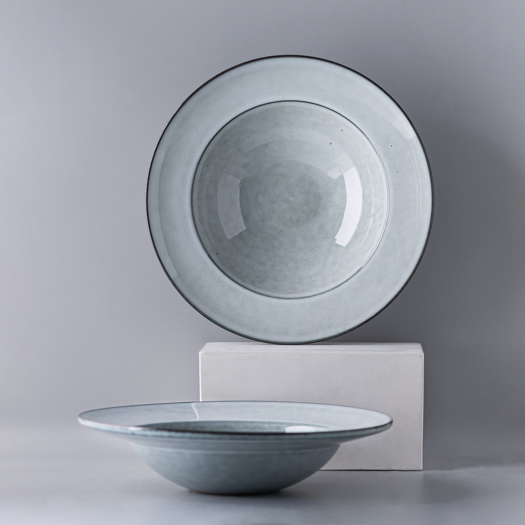 Набор тарелок Sicilia gray с полями 500 мл, р-р: 26.5х6.5 см, серый, 2 шт.