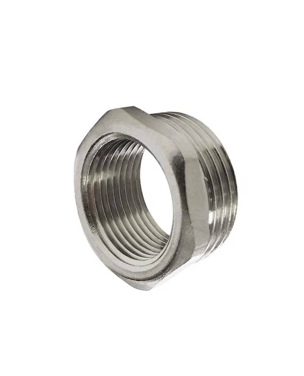 Футорка латунь никель Ду 25х15 (1"х1/2") НР/ВР VALFEX VF.581. N.100.012