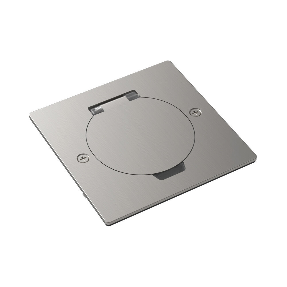 Лючок для установки 1 модуля 45х45мм, IP44, квадратный, с круглой крышкой, без установ. набора, цвет никель, Donel